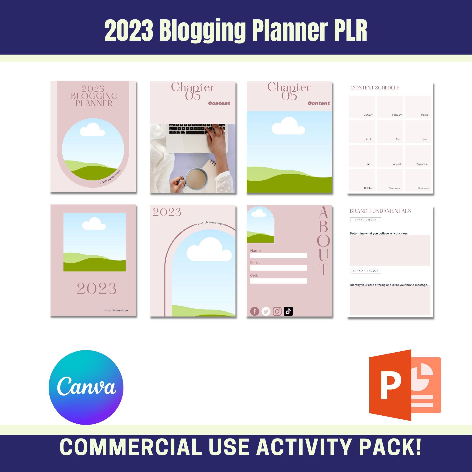 Commercial Use Blog Planner/2023 Social Media Posting Kit/ Perfect for ...