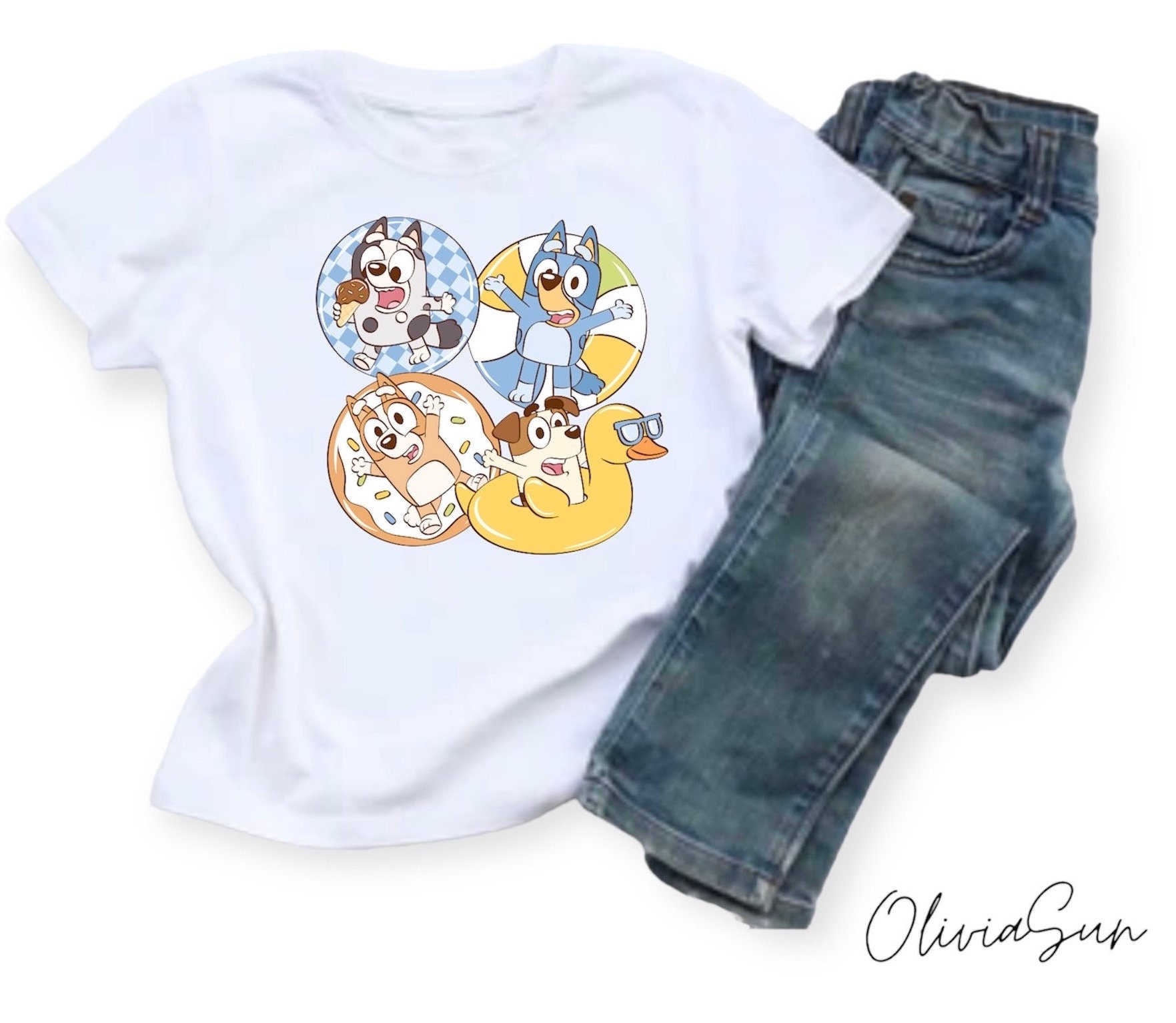 Bluey Pool Blue Tshirt Kids Toddlers - Etsy