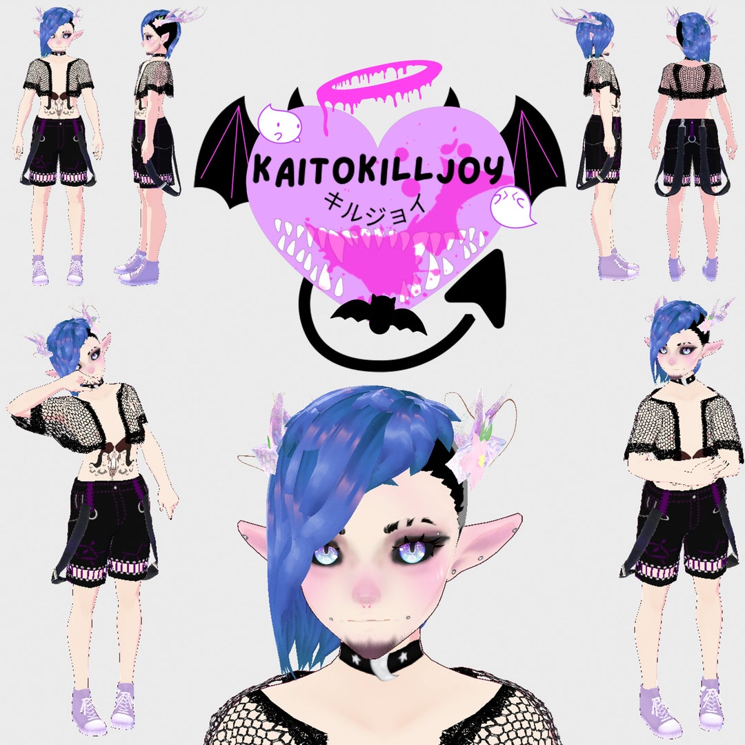 PREMADE Trans Masc Goth Deer Demon Vtuber Model ready to Use - Etsy