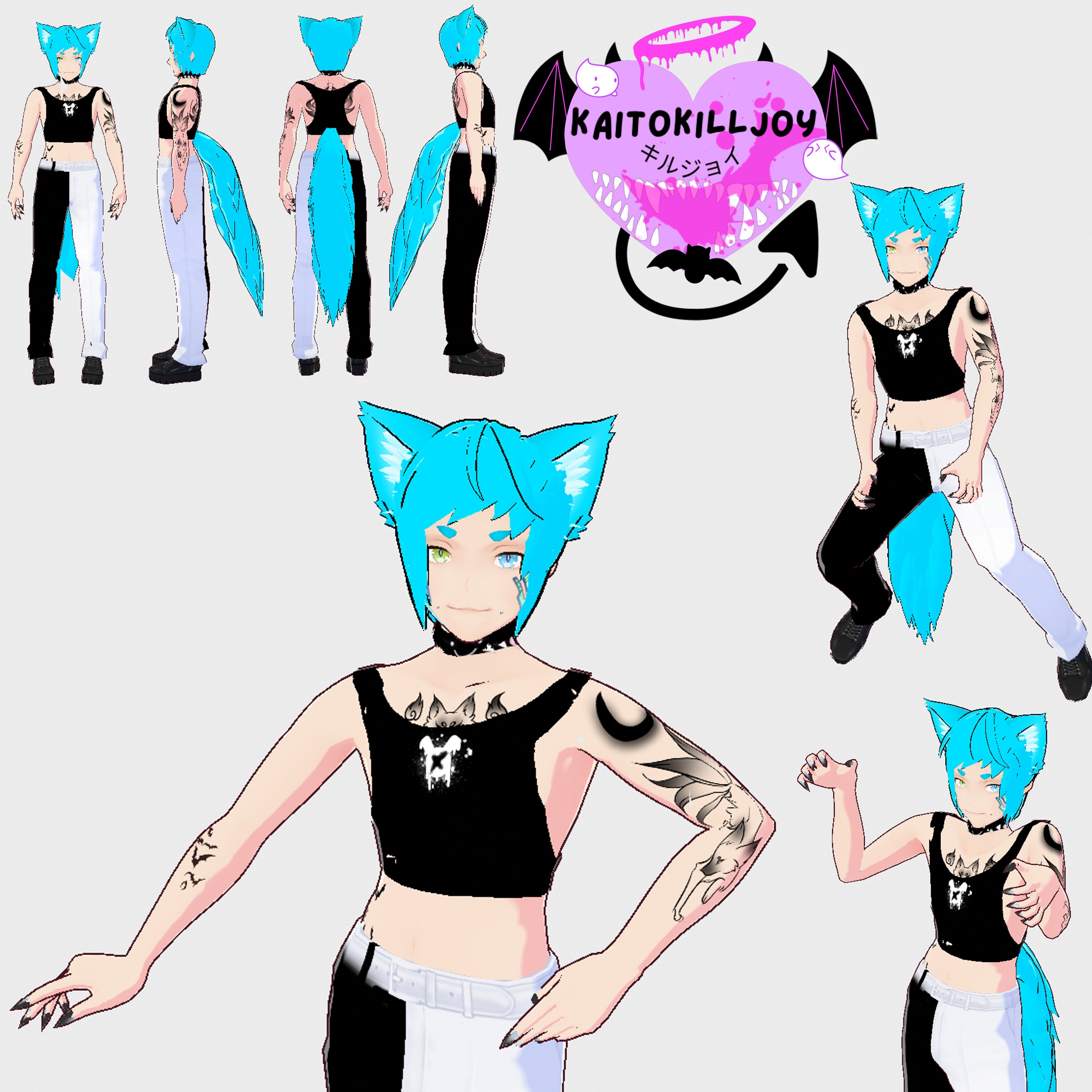 PREMADE Icy Kitsune Boy Vtuber Model ready to Use - Etsy