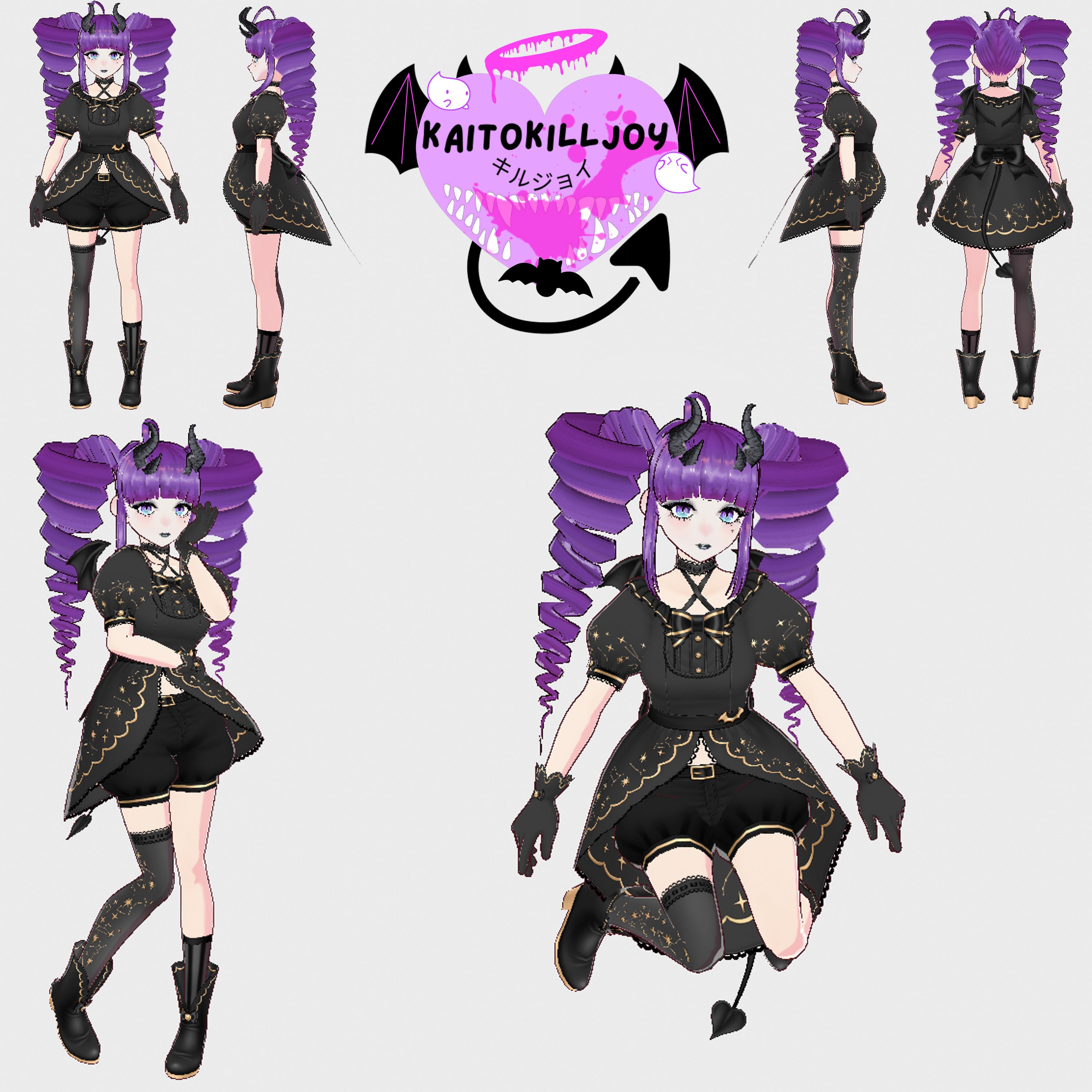 PREMADE Lolita Succubus Kawaii Demon Vtuber Model ready to - Etsy