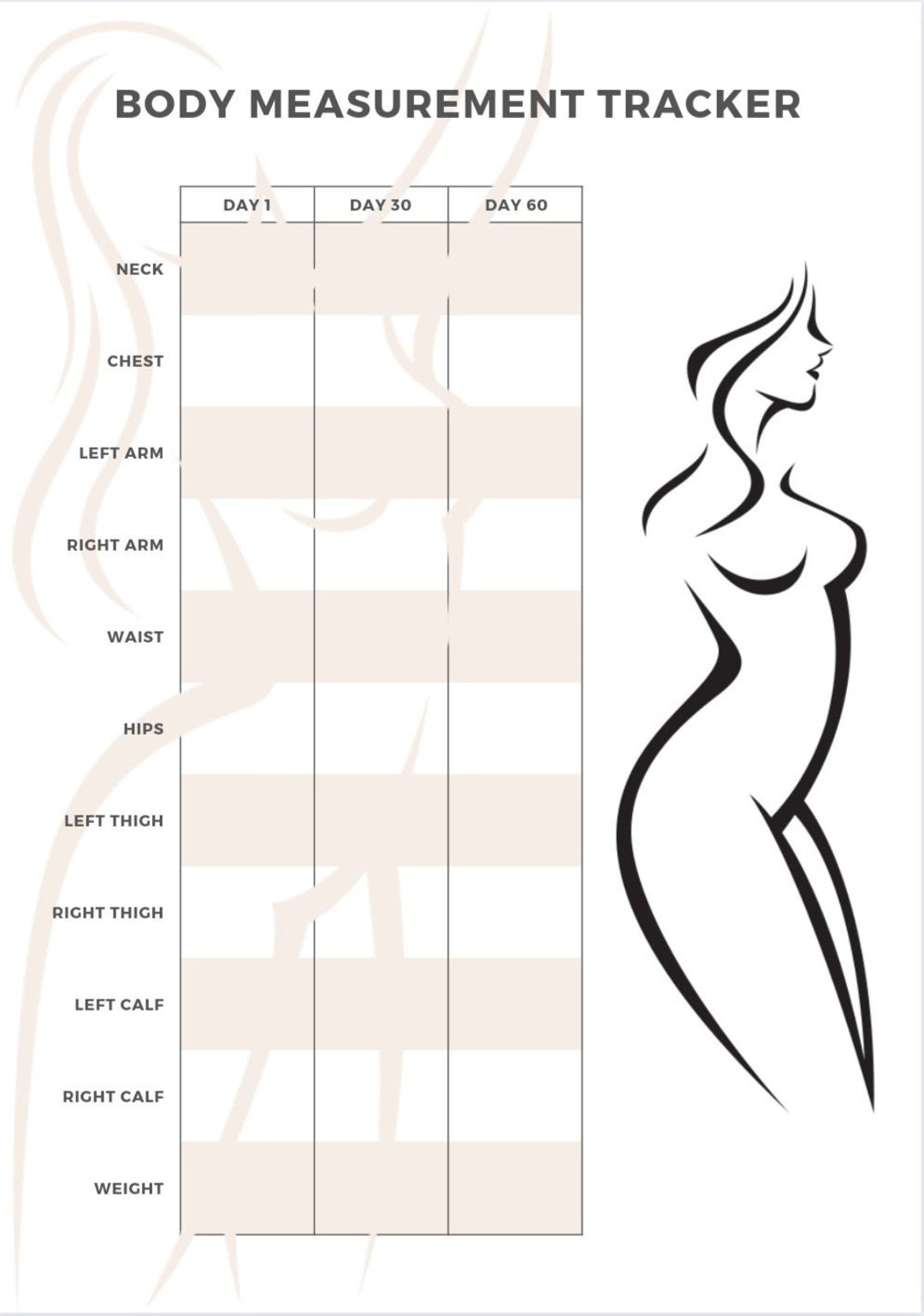 Body Measurement Tracker - Etsy