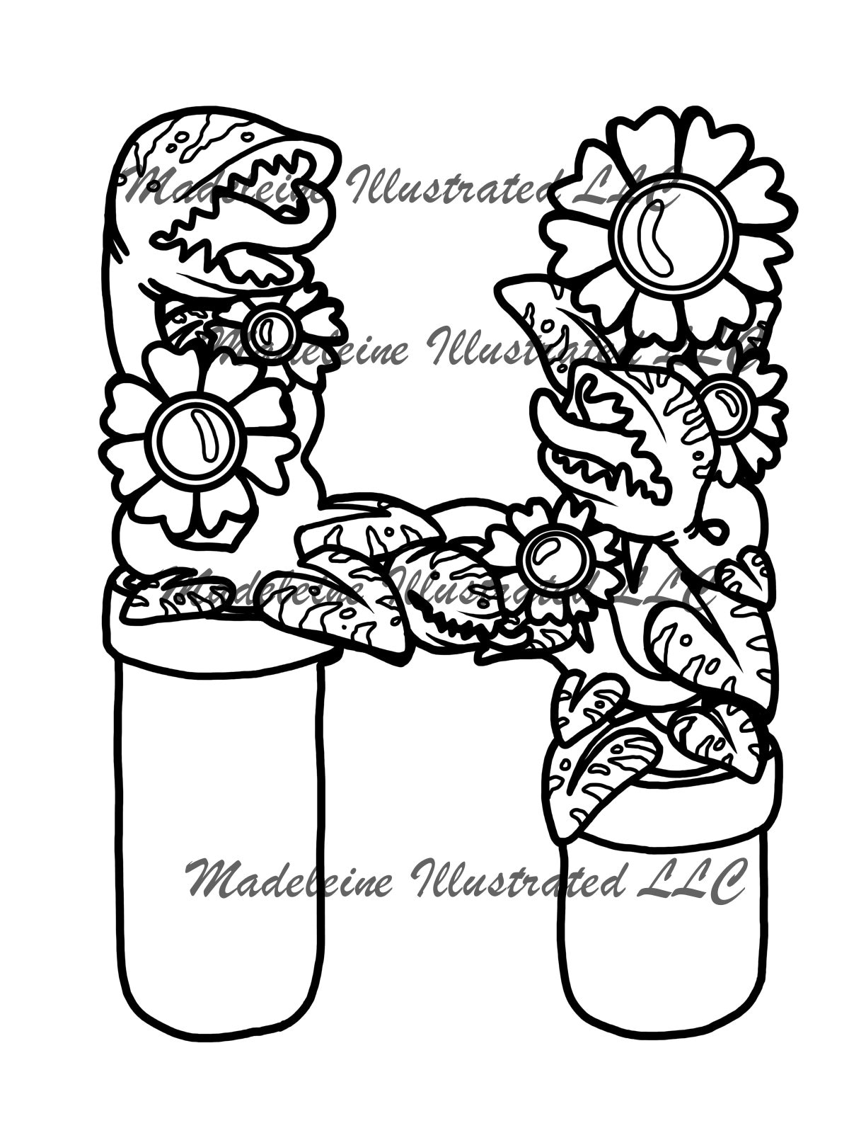 Bubble Letters H Color