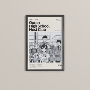 Vintage Anime Poster Retro Modern Art Anime Print Ouran High School ...
