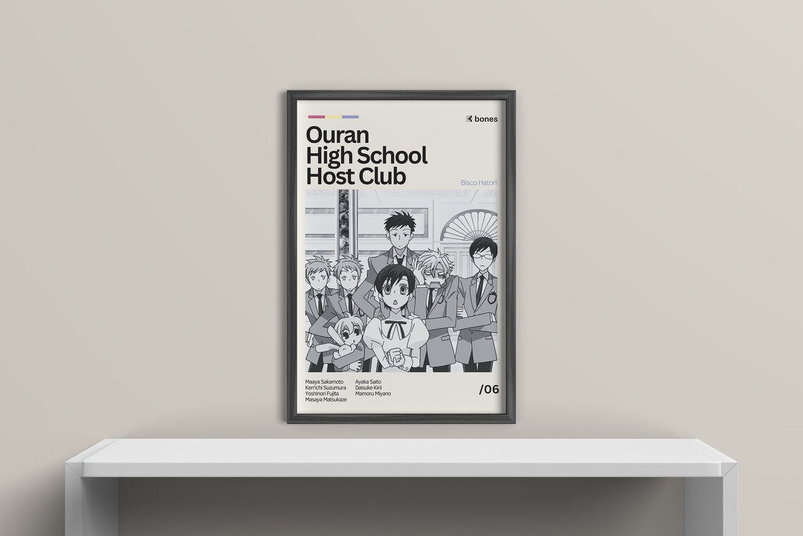 Vintage Anime Poster Retro Modern Art Anime Print Ouran High School ...