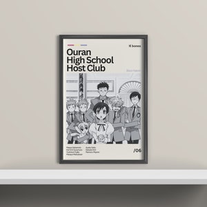 Vintage Anime Poster Retro Modern Art Anime Print Ouran High School ...