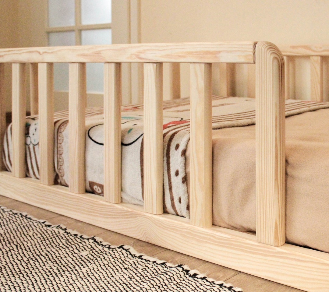 Nursery Platform Montessori Floor Toddler Bed Frame With ROUND CORNERS ...