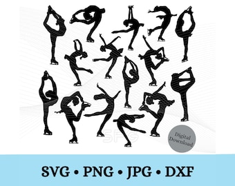 Figure Skating Split Jump SVG Bundle | Ice Skating SVG | Cricut Files ...