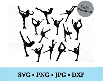 Figure Skating Split Jump SVG Bundle | Ice Skating SVG | Cricut Files ...