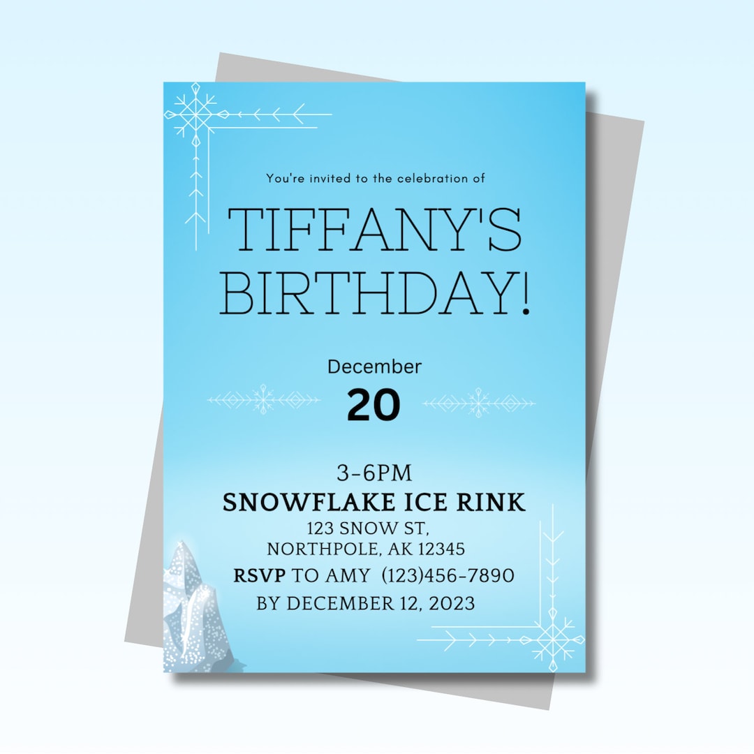 Ice Castle Birthday Invitation | Birthday Invitations | Ice Skating ...