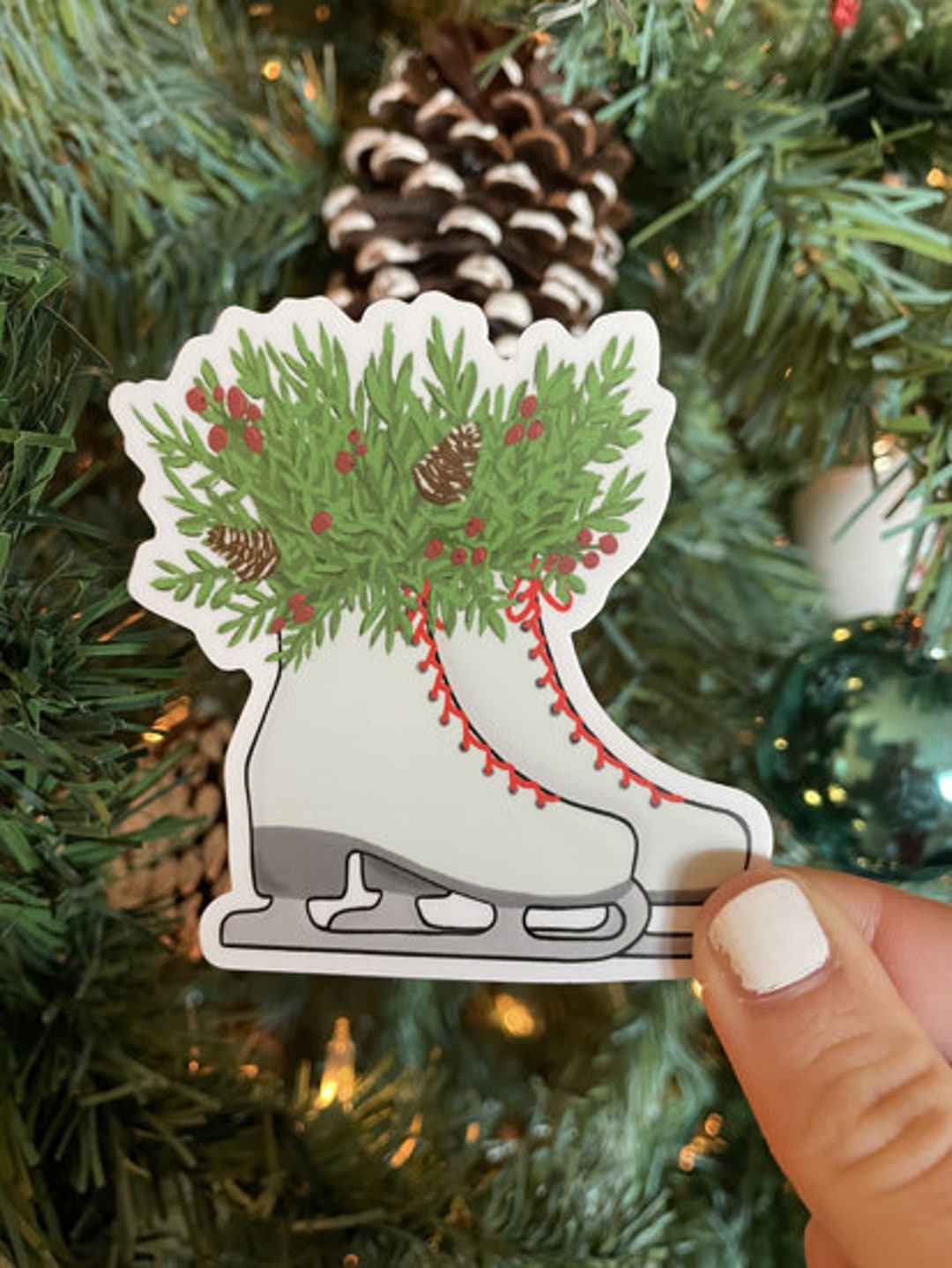 Christmas Ice Skates Sticker | Ice Skating Decal | Ice Skating | Figure ...