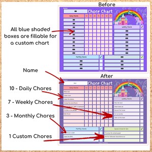 Chore Chart Bundle, Editable, Printable, Customizable, All Ages ...