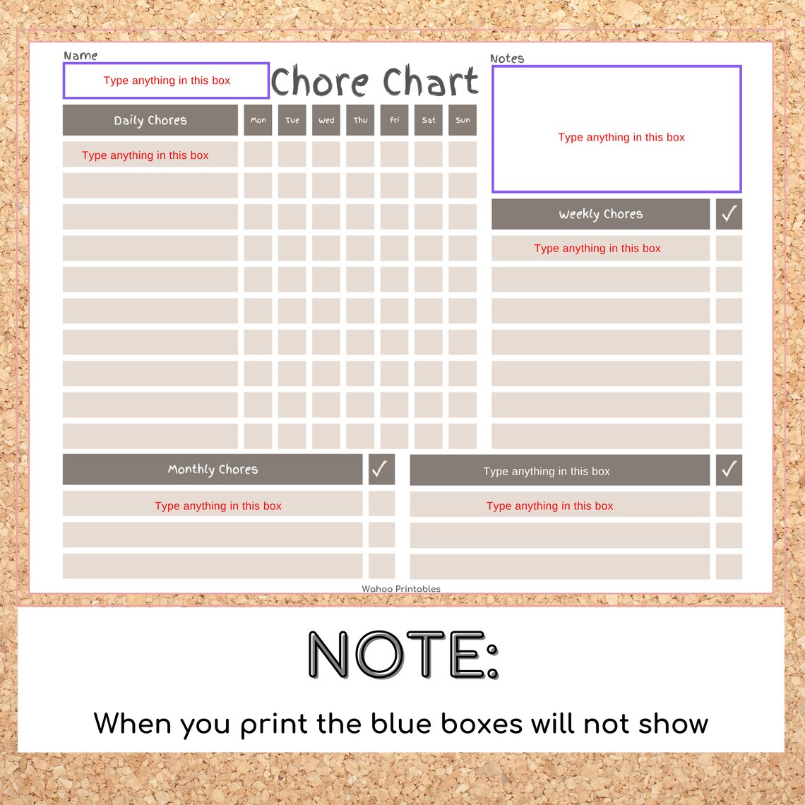 Chore Chart Bundle Editable Printable Customizable All - Etsy