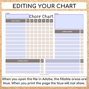 Chore Chart Bundle, Editable, Printable, Customizable, All Ages ...
