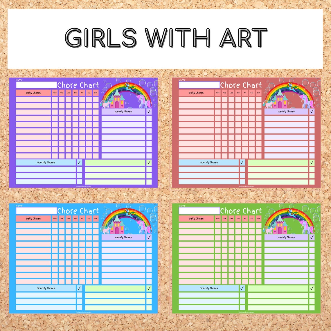 Chore Chart Bundle Editable Printable Customizable All - Etsy