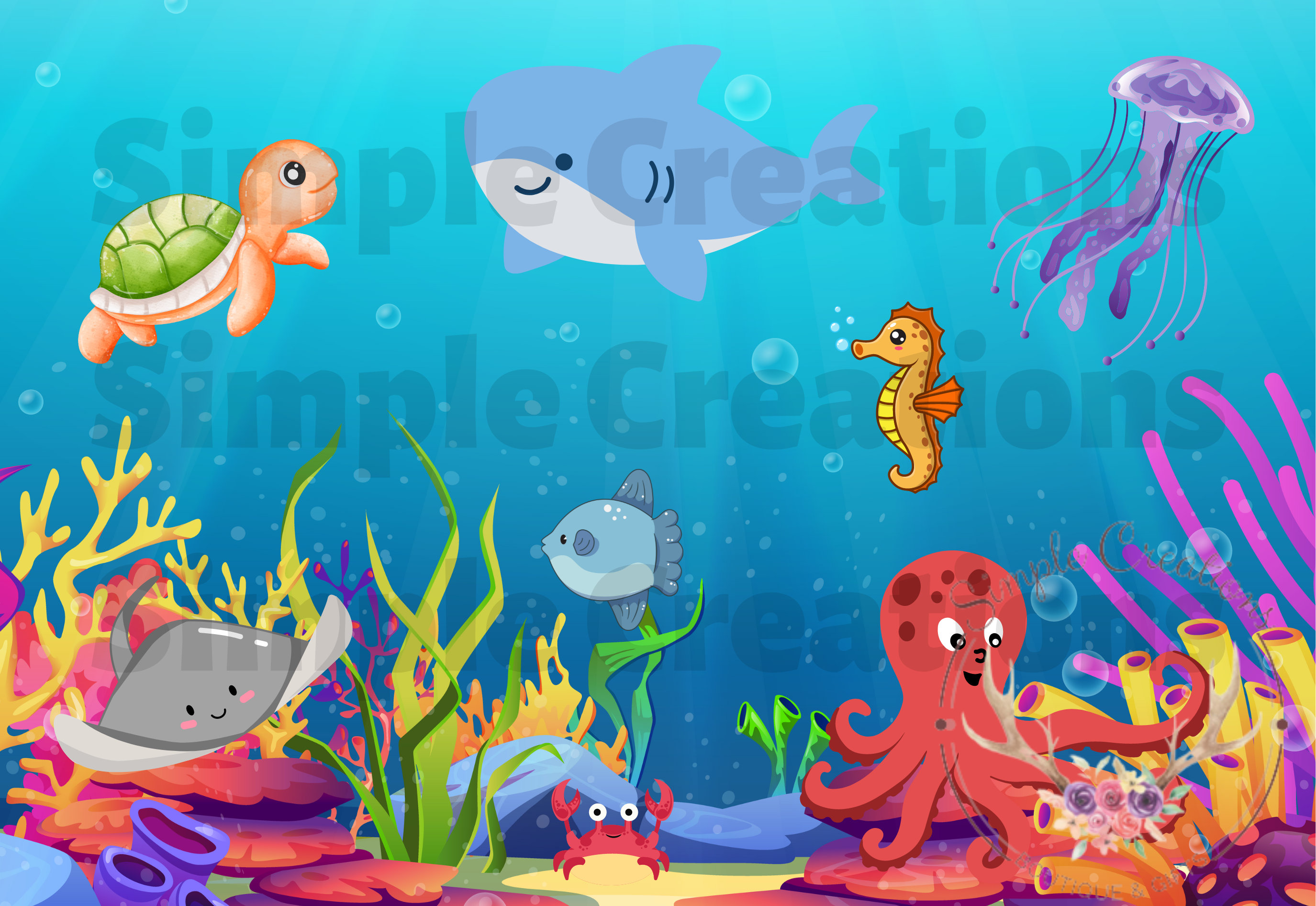 Sea Critters, 28pc Puzzle, Sea Critters Sublimation Design, INSTANT ...