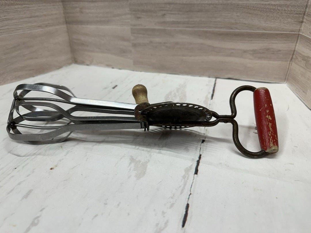 Vintage Edlund Company Egg Beater Hand Mixer Red Handle - Etsy