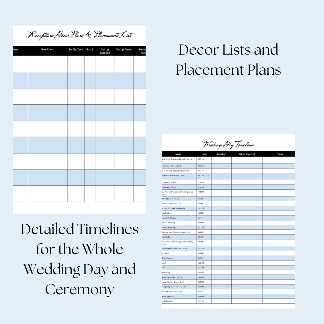 Wedding Coordination Handbook: Planner, Timeline, Guest List (digital ...