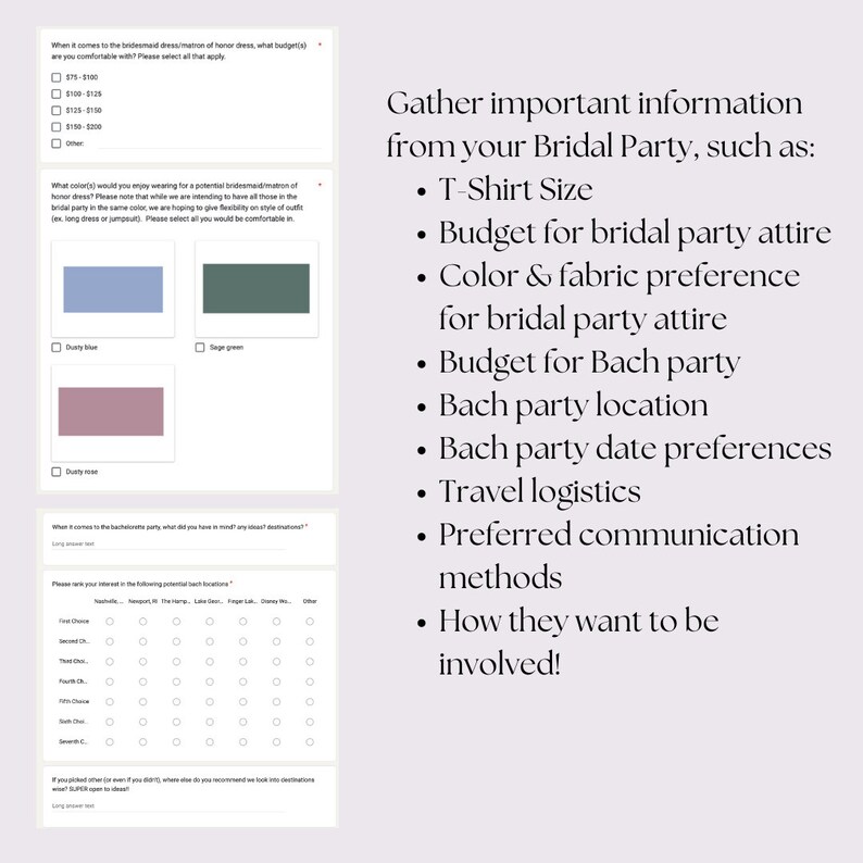 The Ultimate Bridal Party Planning Survey Bach Party - Etsy UK