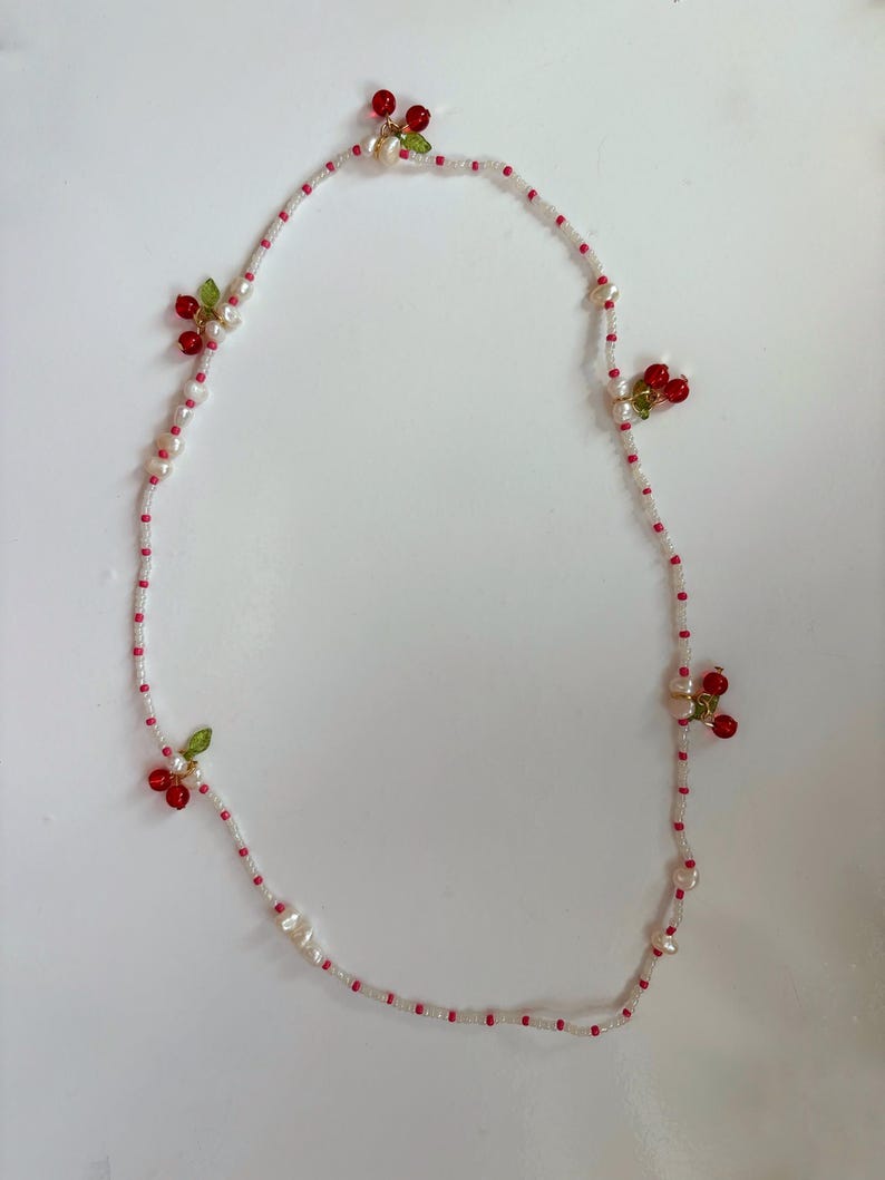 Cherry Red and White Pearl Waist Beads Waist Chain - Etsy