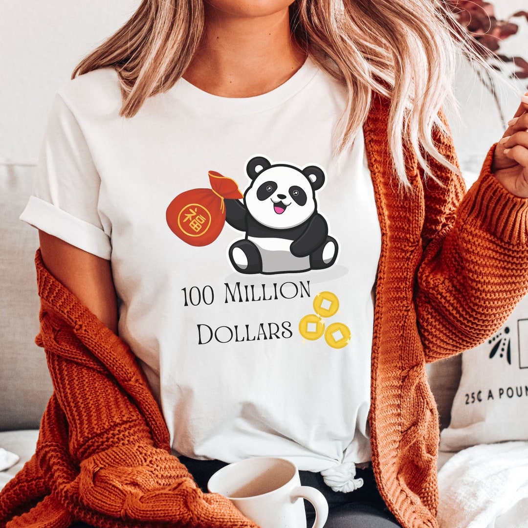 100 Million Dollars Panda Lucky Panda Tshirt Gold Panda - Etsy