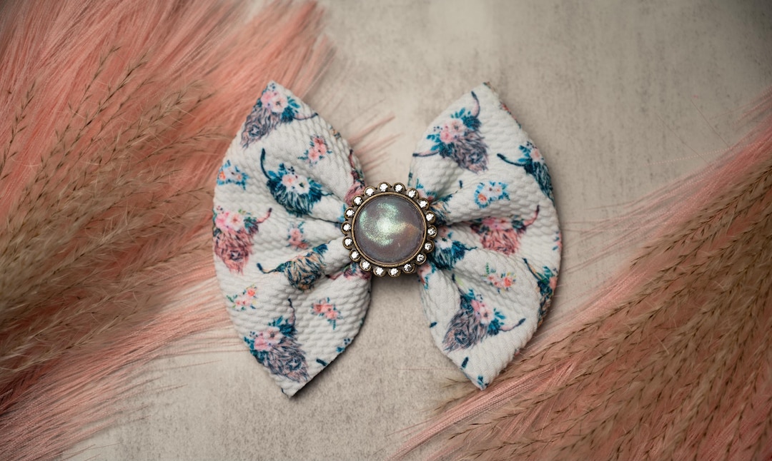 Pastel Cow Bows, Toddler Girl Bows, 5 Inch Bows, Western Wear, Boutique ...