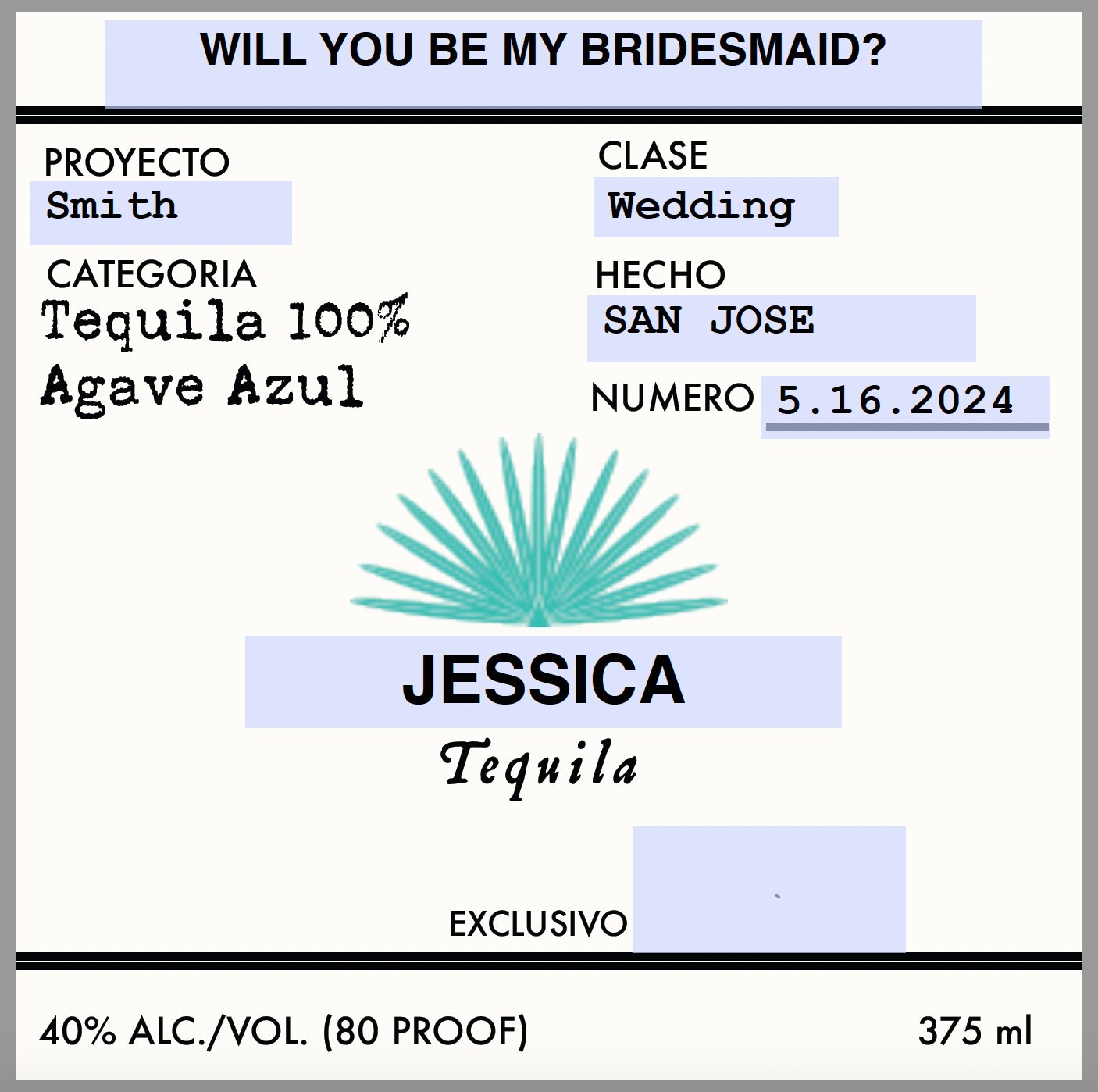Custom Casamigos Style Sticker Label Download - Etsy