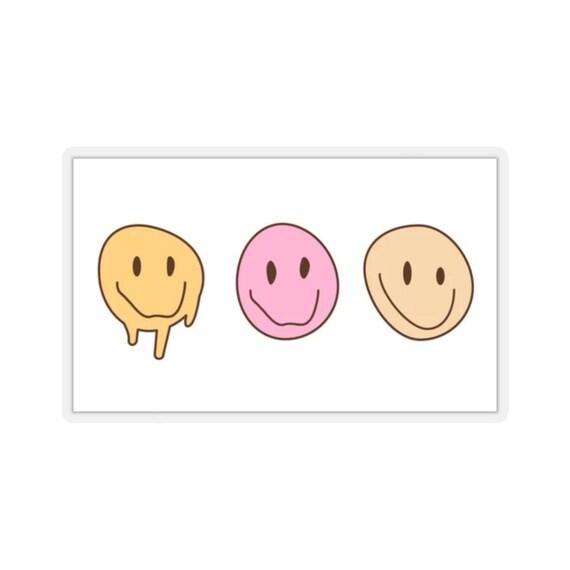 Smiley Face Kiss-cut Stickers - Etsy