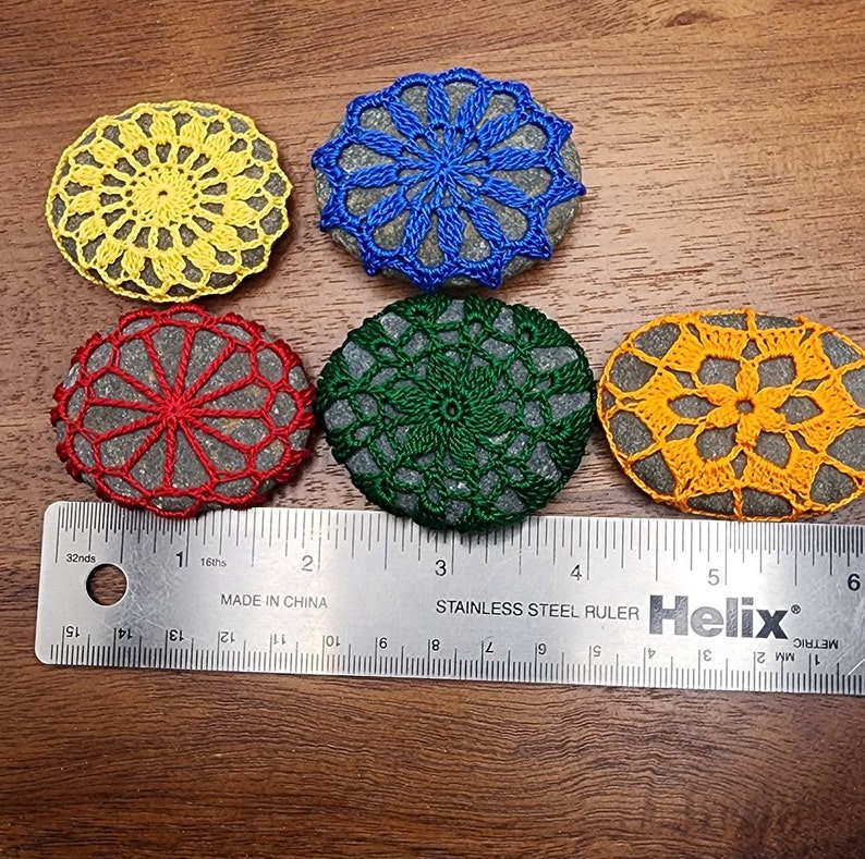 Crocheted Stone Rainbow Set - Etsy