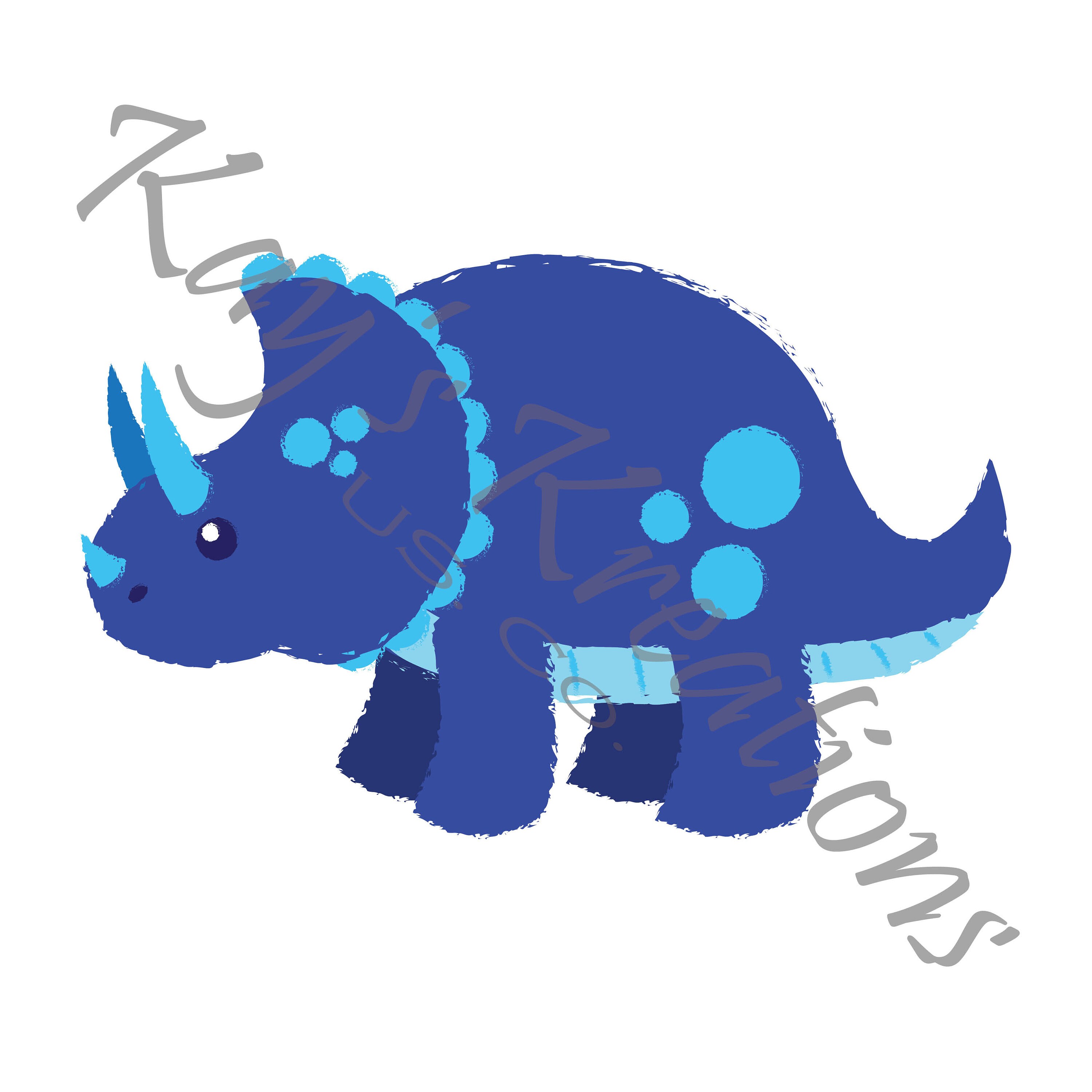 Blue Dino Bundle - Triceratops - T Rex - Longneck - Stegosaurus ...