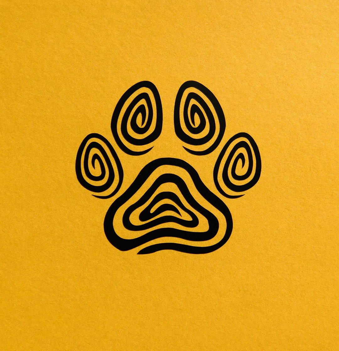 Black Swirly Paw Print Vinyl - Paw Prints - Black Vinyl - Tumbler - Cup ...