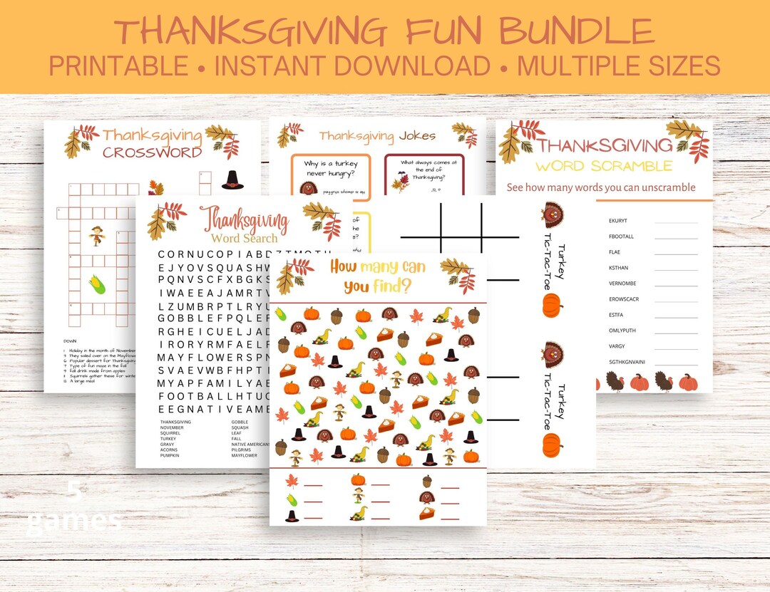 Thanksgiving FUN Bundle - Etsy