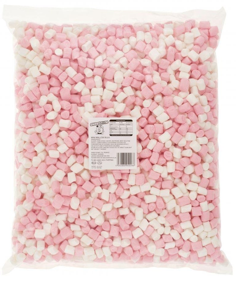 Pink & White Mini Mallows 1kg Bag Hmc Certified Halal - Etsy