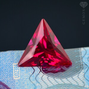 Genuine Flaming Ruby Acute Triangle Cut Loose Gemstone Red Corundum Lab ...