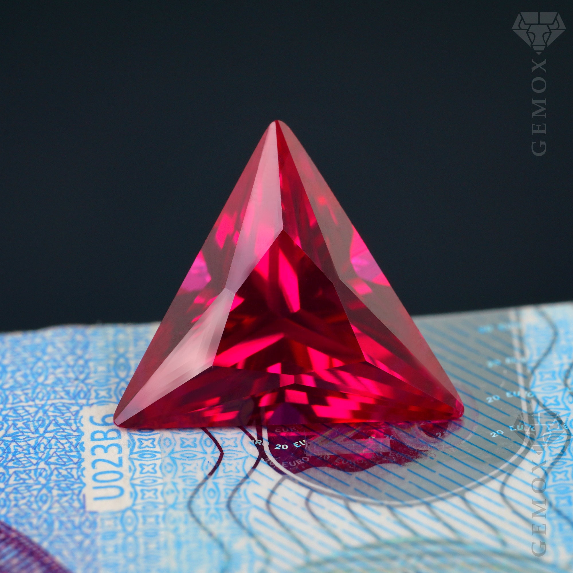 Genuine Flaming Ruby Acute Triangle Cut Loose Gemstone Red Corundum Lab-grown Gem Rose Red Color ...
