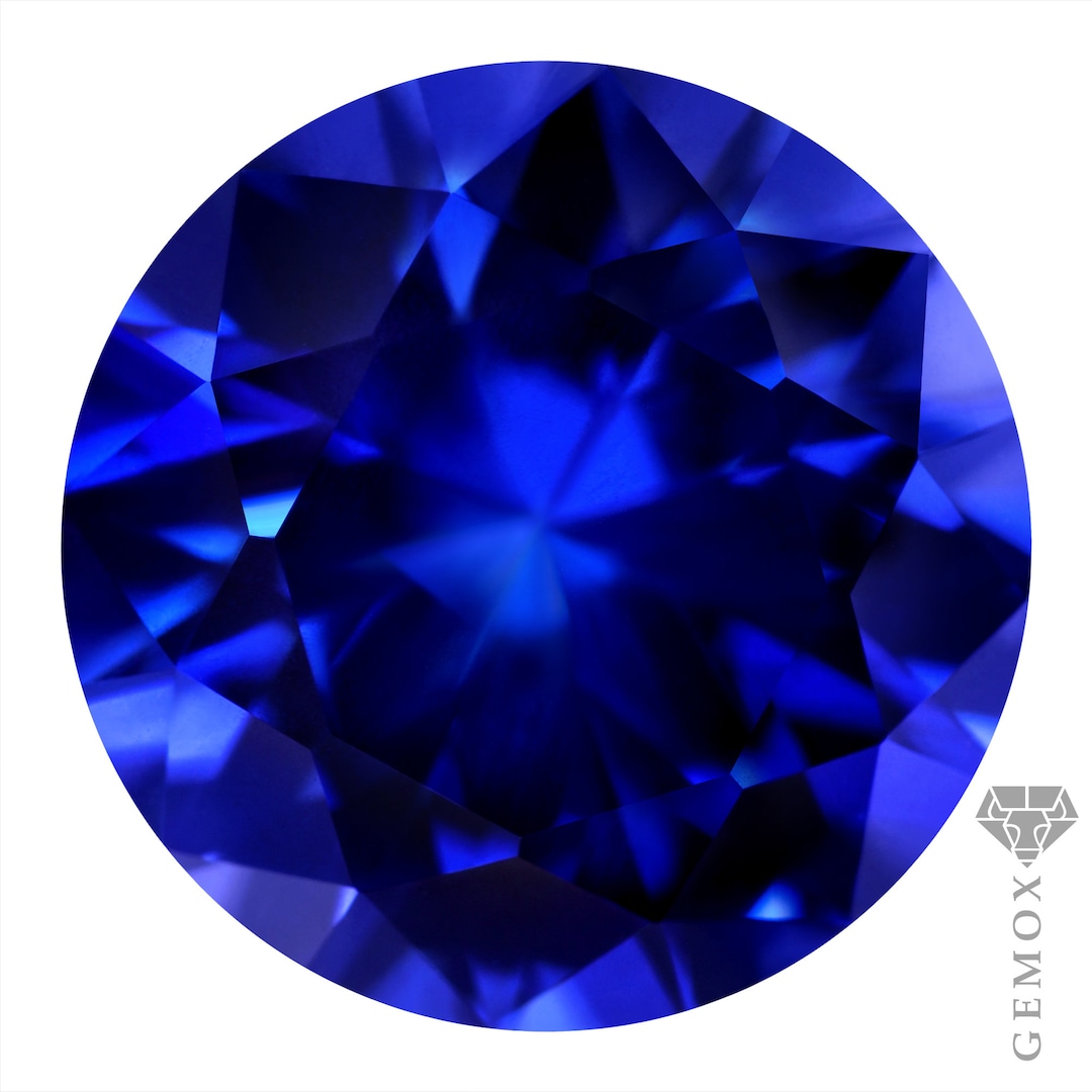 Sapphire Genuine Round Cut Top Quality Royal Blue Corundum Lab-grown ...