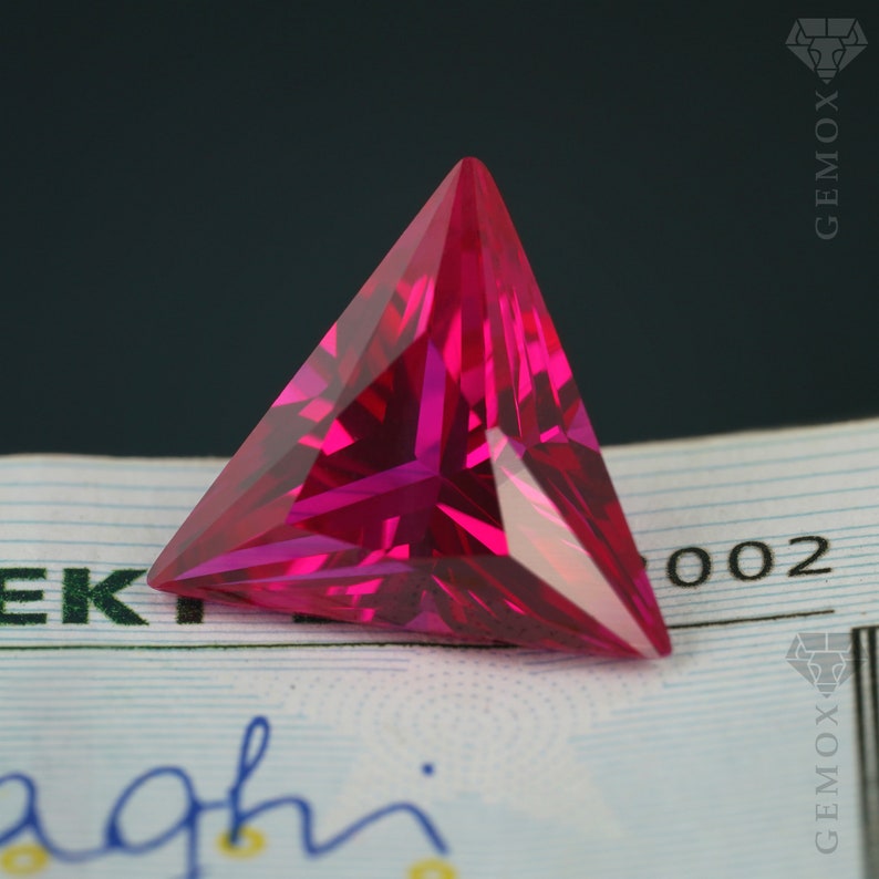 Genuine Flaming Ruby Acute Triangle Cut Loose Gemstone Red Corundum Lab ...