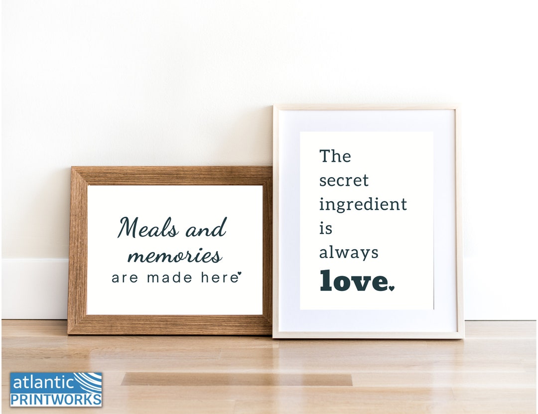 Printable Kitchen Signs Bundle, Set of 2 Prints, Dining Room Décor ...