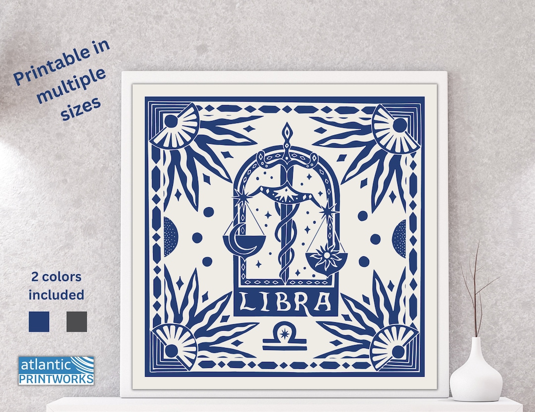 Libra Printable Wall Art, Zodiac Art, Astrology Gifts, Gift for Libra ...