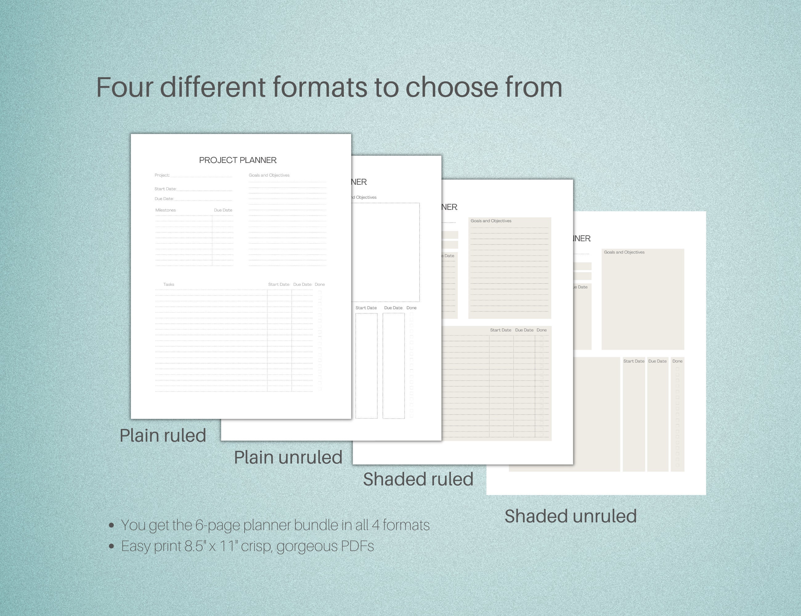 Project Management Planner 6-page Bundle Kit Printable Template Tracker ...