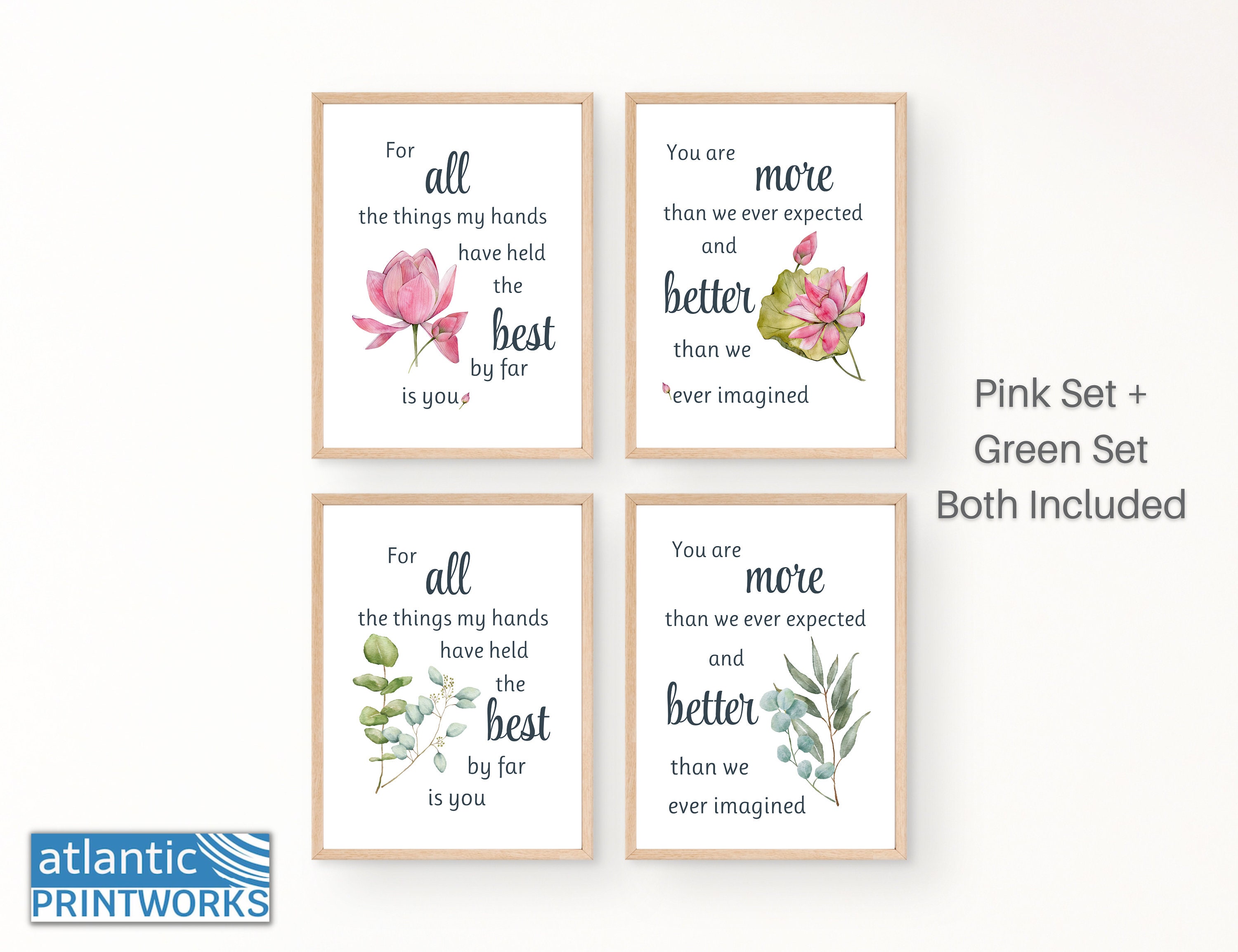 Nursery Décor, Set of 4 Printable Nursery Wall Art, Baby Décor, Baby ...