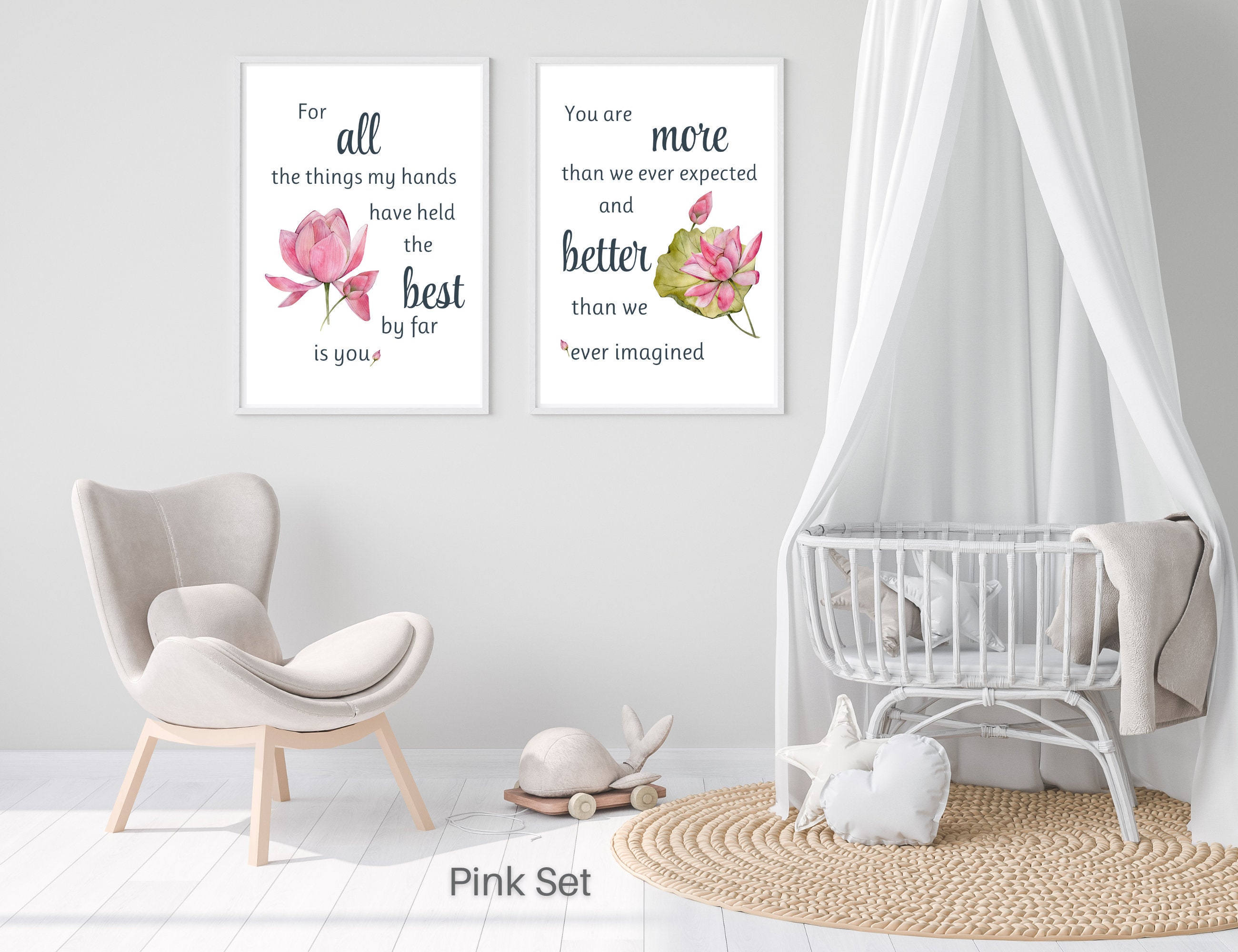 Nursery Décor, Set of 4 Printable Nursery Wall Art, Baby Décor, Baby ...