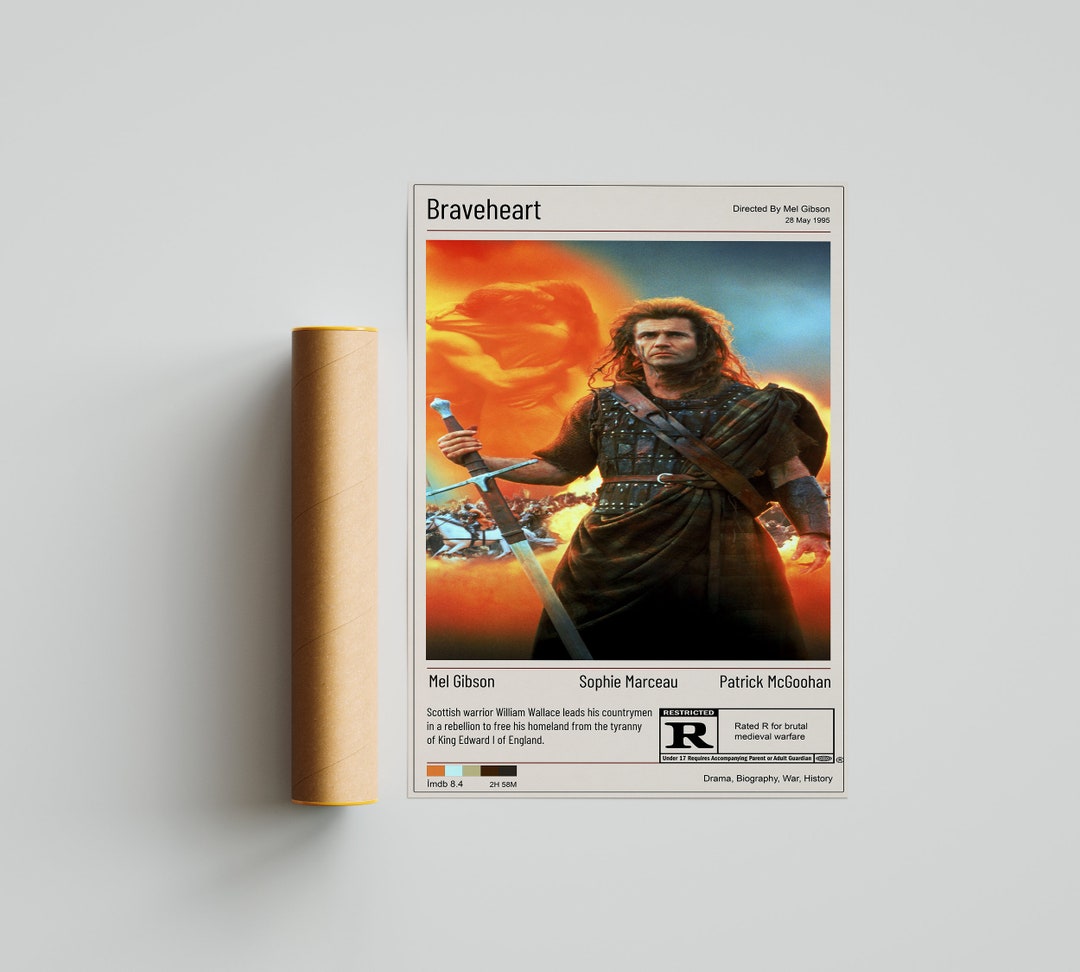 Braveheart Mel Gibson Sophie Marceau Vintage Retro Art Print Custom ...