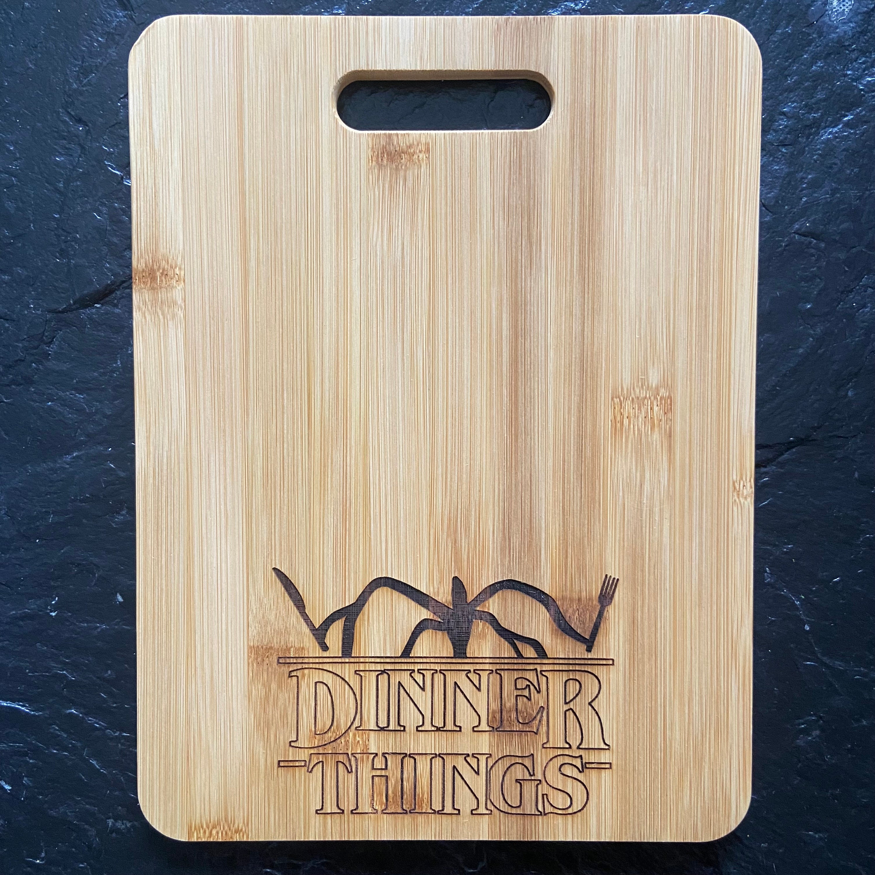 Stranger Things Charcuterie Board, Funny Dinner Things Bamboo Cutting ...