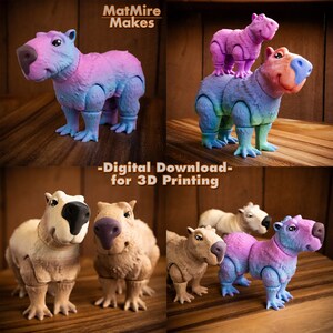 Capybara Digital .STL File for 3d Printing, Articulated Fidget Figure ...
