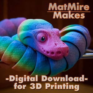 Ball Python Snake Digital .STL File for 3d Printing, Articulated Fidget ...