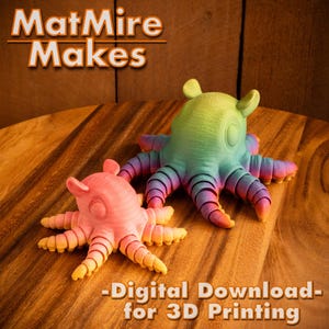 Flapjack Octopus .STL File for 3d Printing, Articulated Fidget Figure ...