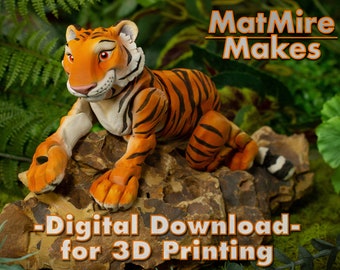 Tiger Low Polygonal Digital Figure STL File for 3D Print - Etsy