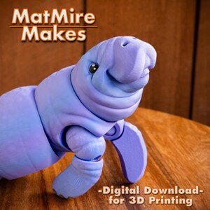 Manatee Digital .STL File for 3d Printing, Articulated Fidget Figure ...
