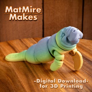 Manatee Digital .STL File for 3d Printing, Articulated Fidget Figure ...
